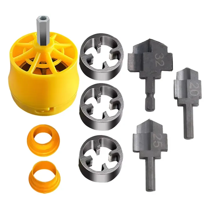 Water Pipe Expansion Drill with PVC Pipe Threader 1/2 3/4 1In Dies Pipe ...