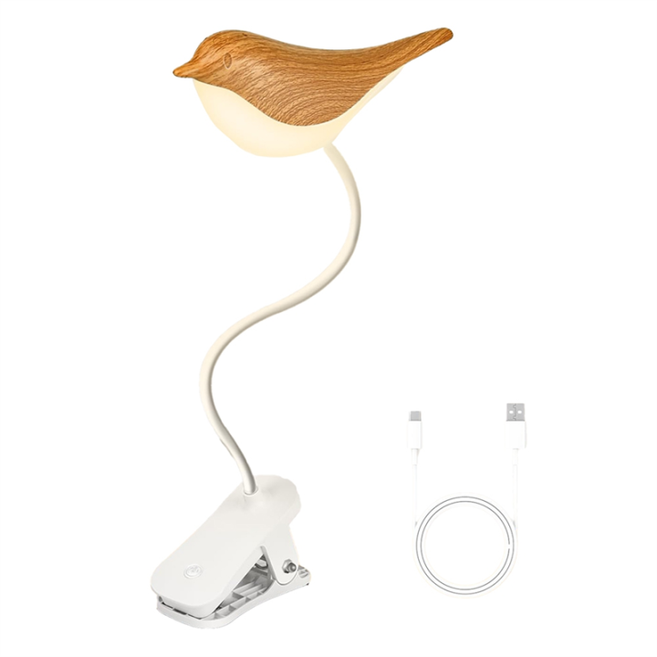Small Bird Lamp,Dimmable and Bird Night Light, USB Rechargeable Touch ...