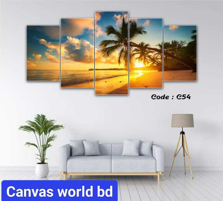 5Pcs Wall Canvas Print Set – Waterproof 18×36” Frames with Lamination ...