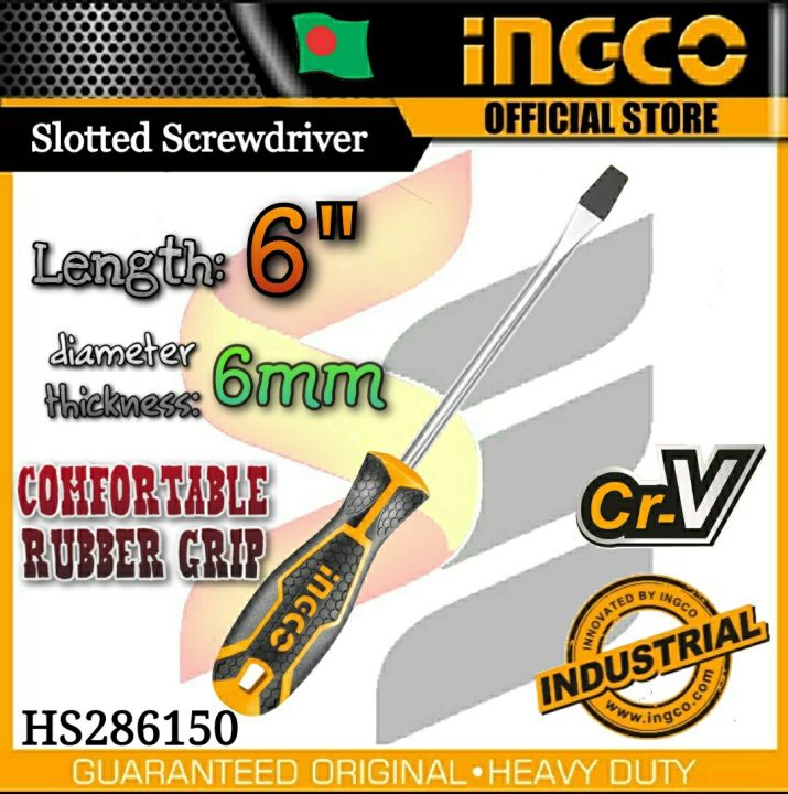 Slotted Screwdriver - 6\" HS286150- INGCO | Daraz.com.bd