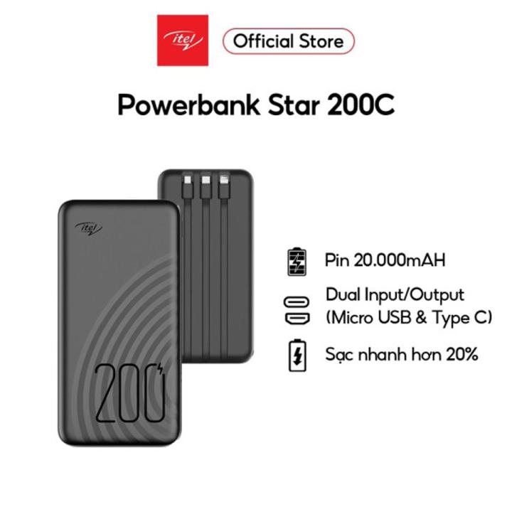 Itel 20000 MAh Power Bank Star 200C | Daraz.com.bd