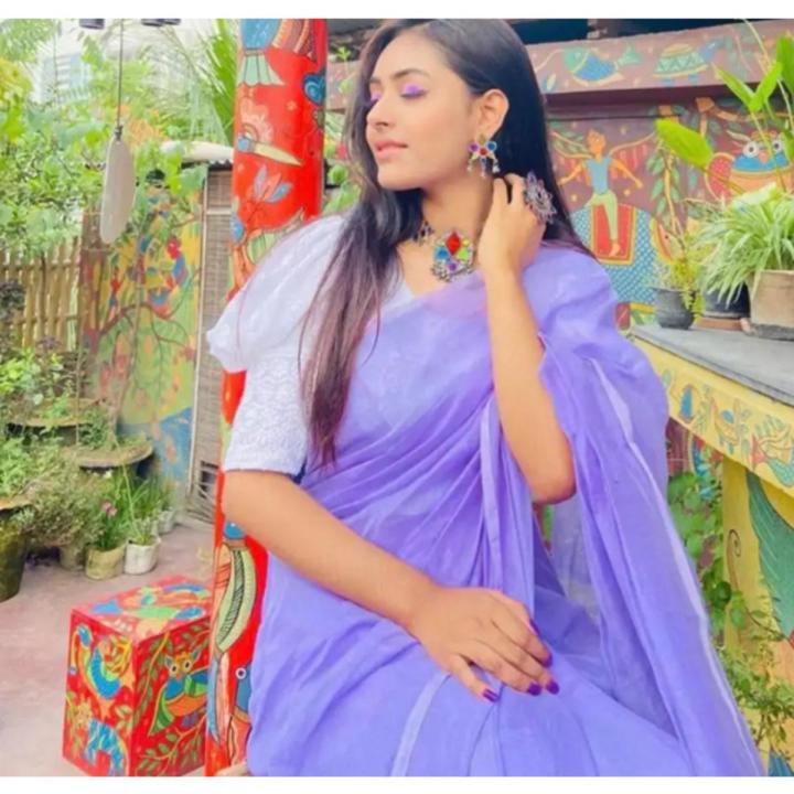 Moslin Than Saree for Womens-Panaful color - Sari - Sari - Saree ...
