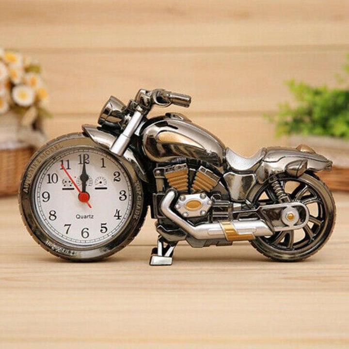 Classic Vintage Style Retro Motorcycle Design Gold Silver Alarm Clock ...
