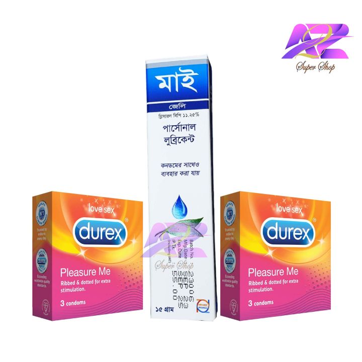 MY Jelly 15g Personal lubricant & 2 Durex Pleasure Me Condom Combo Pack | Daraz.com.bd