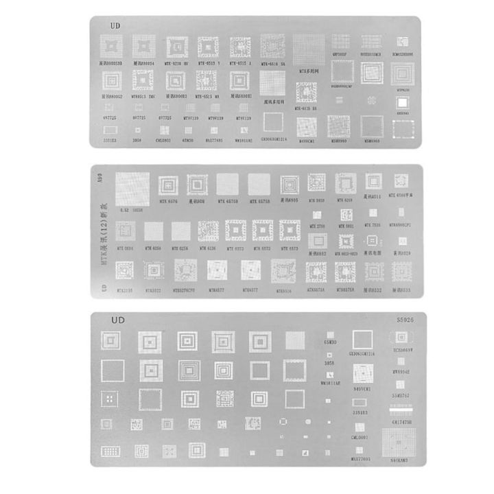 【Factory-direct】 3pcs Practical CPU IC Chip BGA Templates Kits Steel ...