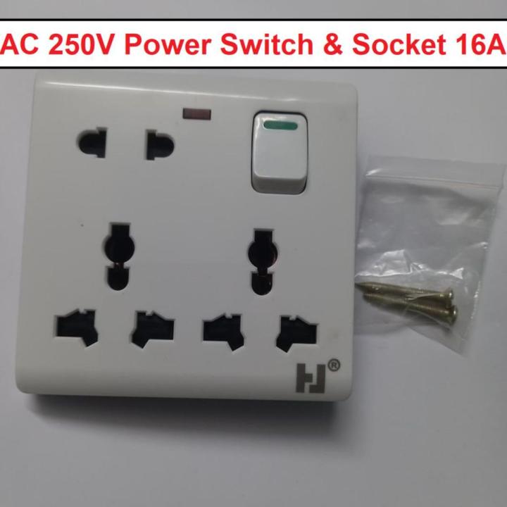 8Pin Universal Power Switchs 3Pin 2Pin Combine Socket AC 250V 16A 8 Pin ...
