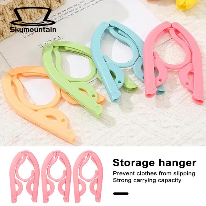 Compact Folding Hangers Foldable Anti-slip Clothes Hanger Strong Load ...