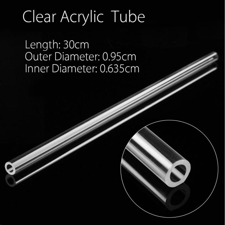1Pc Clear Acrylic Plastic Lucite Tube 30cm Length 0.95cm x 0.635cm ID ...