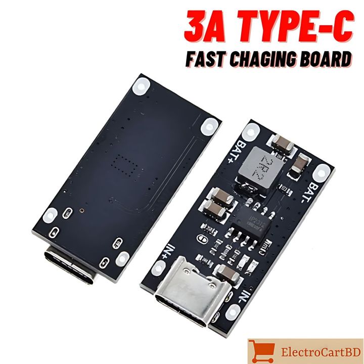 Lithium Battery 18650 Charging Module 3A Type C Fast Charging Board ...