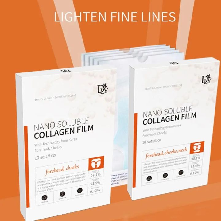 30/40PCS Hydrolyzed Collagen Protein Film Gel Facial Paper Soluble Care ...