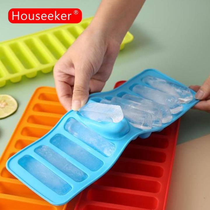 Houseeker 10 Grids Silicone Ice Cube Tray Finger Shape Ice Maker Mold ...