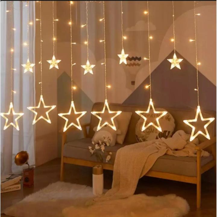 Star fairy light/curtain fairy light /porda fairy light/Golden Big Star ...