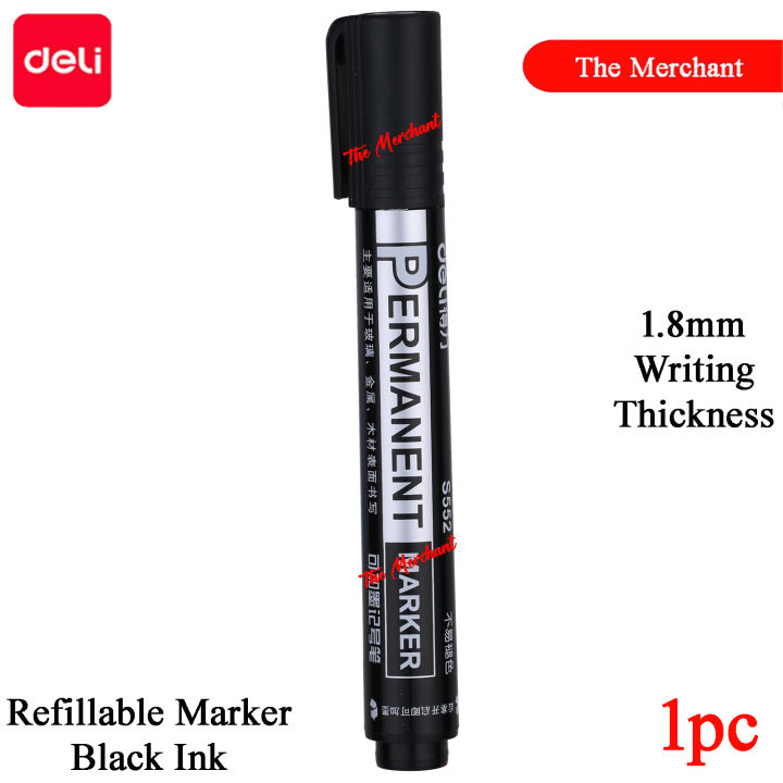 Deli S552 Refillable Permanent Marker - Black Ink - 1pc | Daraz.com.bd