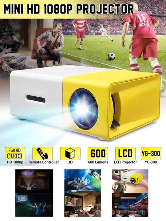 EDran~ LED Home Mini Projector Support 1080P HD HDMI USB AV TF Portable ...