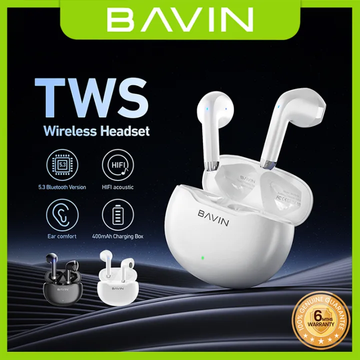 BAVIN TWS Wireless Bluetooth Earbuds. Big Battery Life, Hifi Stereo ...