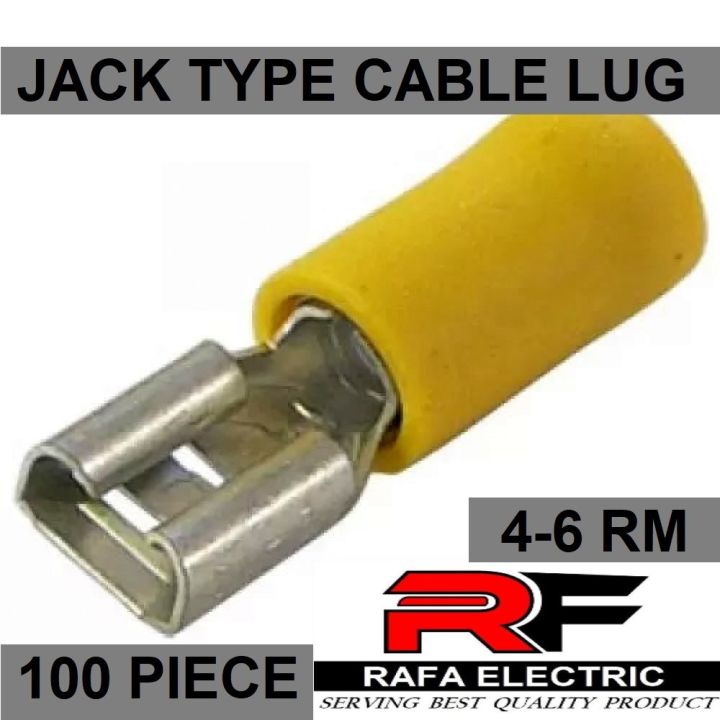Cable Lug 4-6 Rm Terminal jack type Lugs insulated Connector Clip 4-6 ...