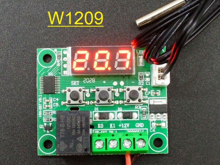 XH-W1209 Digital LED Display Thermostat DC 12V AC 220V W1209 Digital ...