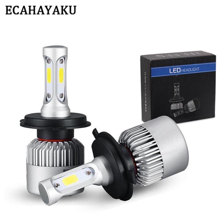 2x ECHAYAKU S2 H4 H7 H1 COB LED Headlight Bulbs H11 H13 12V 9005 9006 H3 9004 9007 9012 72W Car ...