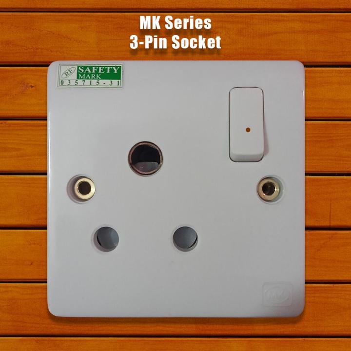 3 Pin Round Socket with Switch | 15A Socket | AC Socket (MK series ...