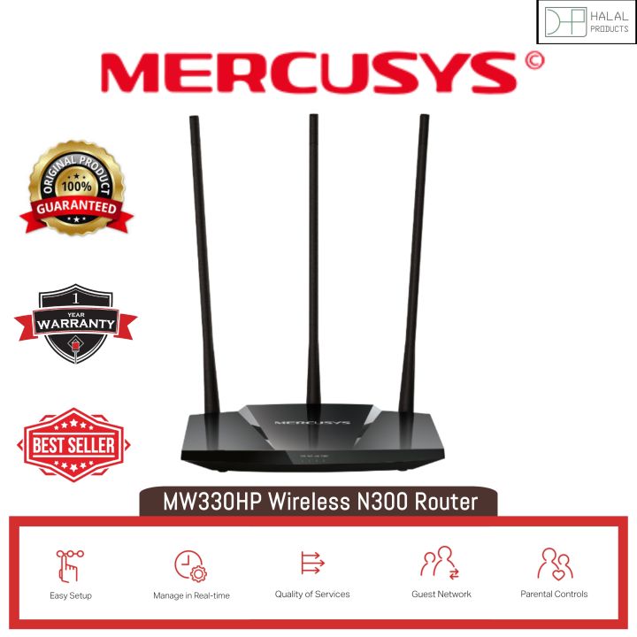 Mercusys MW330HP High-Power N300 Router with 300Mbps Speed | 4 External ...