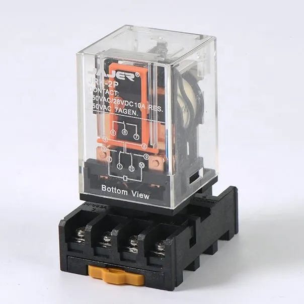 RELAY With BASE 220VAC 10A Electromagnetic Relay With 8 Pin Base Terminal Coil Voltage AC 220V 2 ...
