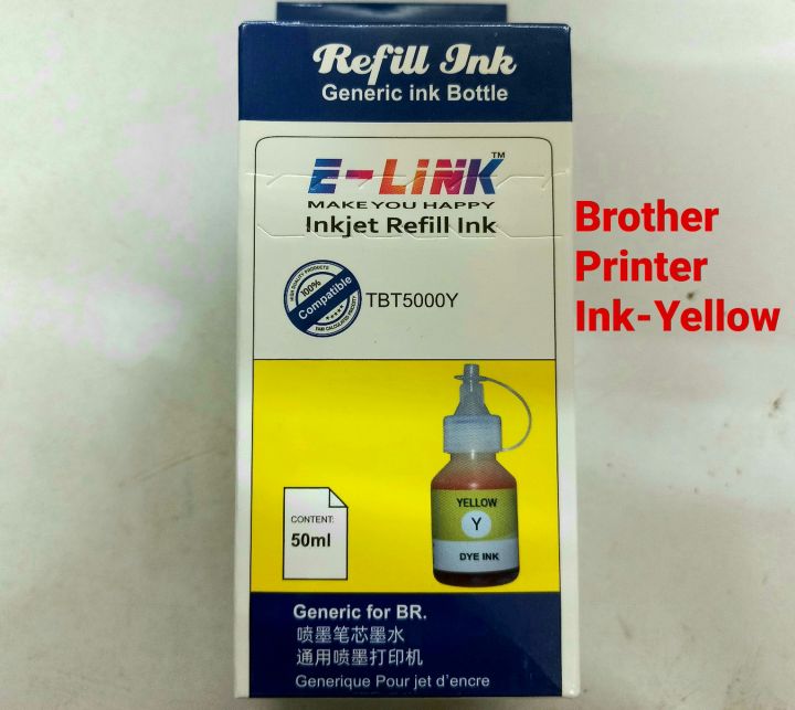Brother Ink TBT5000 Yellow Compatible for Printer T300, T500, T700 ...