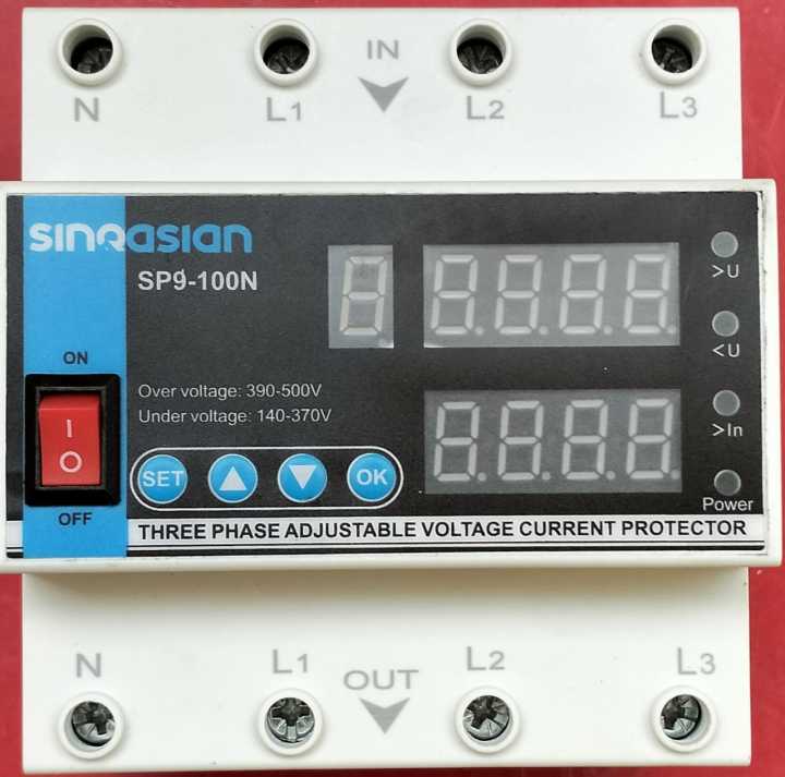 Three phase 1-63A adjustable over under voltage protection device ...