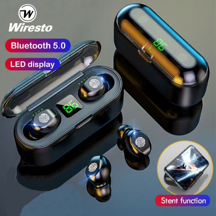 F9 Bluetooth Earphone V5.0 TWS Wireless Earphone LED Display Sports ...