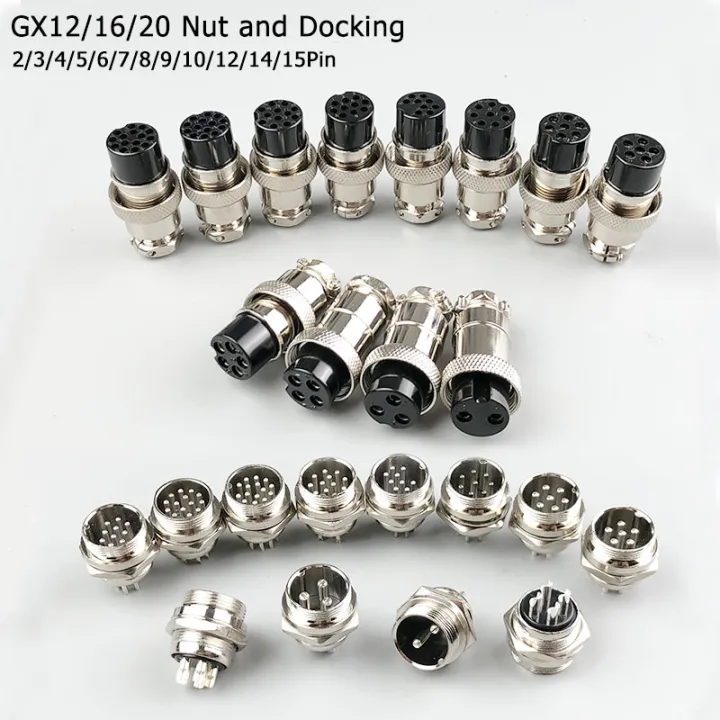 5/10/100Set GX12 GX16 GX20 Aviation Connector 2 3 4 5 6 7 8 9 10 12 14 15 Pin Male Female ...