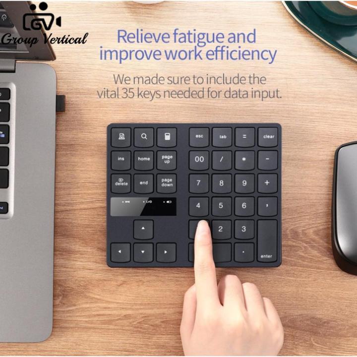 Group Vertical 2.4g Wireless Keyboard Charging 35-key Multimedia Black ...
