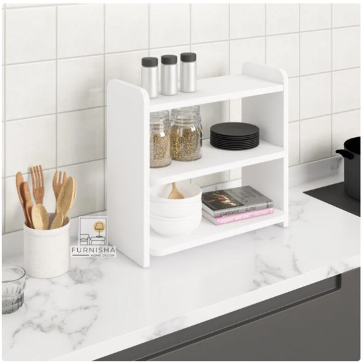 Furnisha Kitchen Countertop Shelf, Kitchen Stand, Wooden Spice Rack ...
