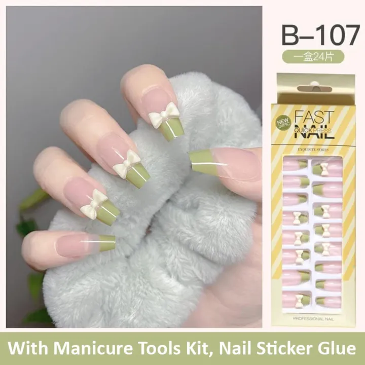 Fast Nail B Series Quick Press 24X False Nail Set- 107 | Daraz.com.bd