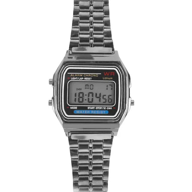 Luxury F91W Band Watch Waterproof Retro Digital Stainless Steel Casual ...