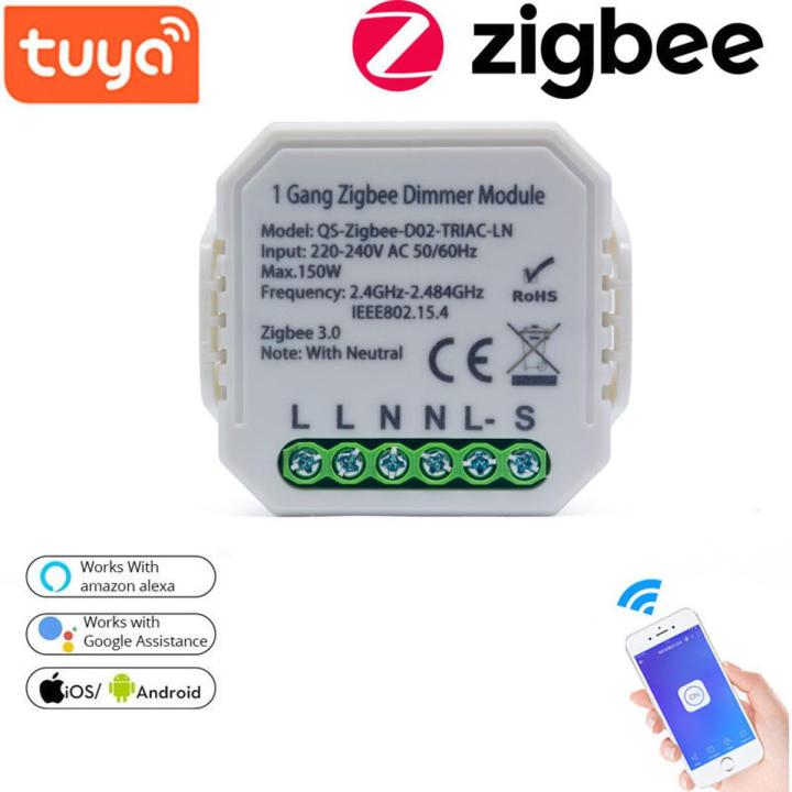 Lonsonho Tuya Smart Zigbee Dimmer Switch Module 1/2 Gang 220V With ...