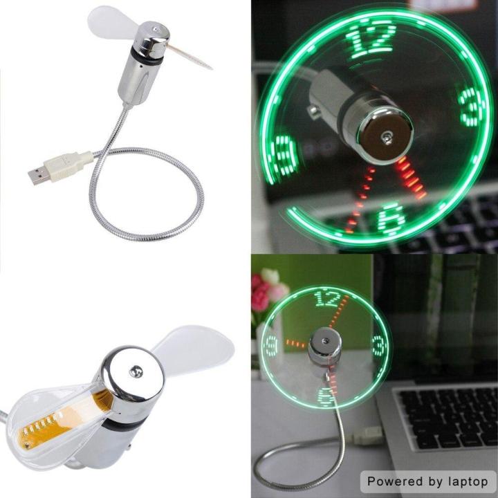 Usb Led Flashing Real Time Clock Fan - Wall Clock | Daraz.com.bd