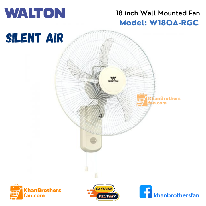 Walton Wall Mounted Moving fan, Size: 18 inch, RPM: 1250, Watt: 50 ...
