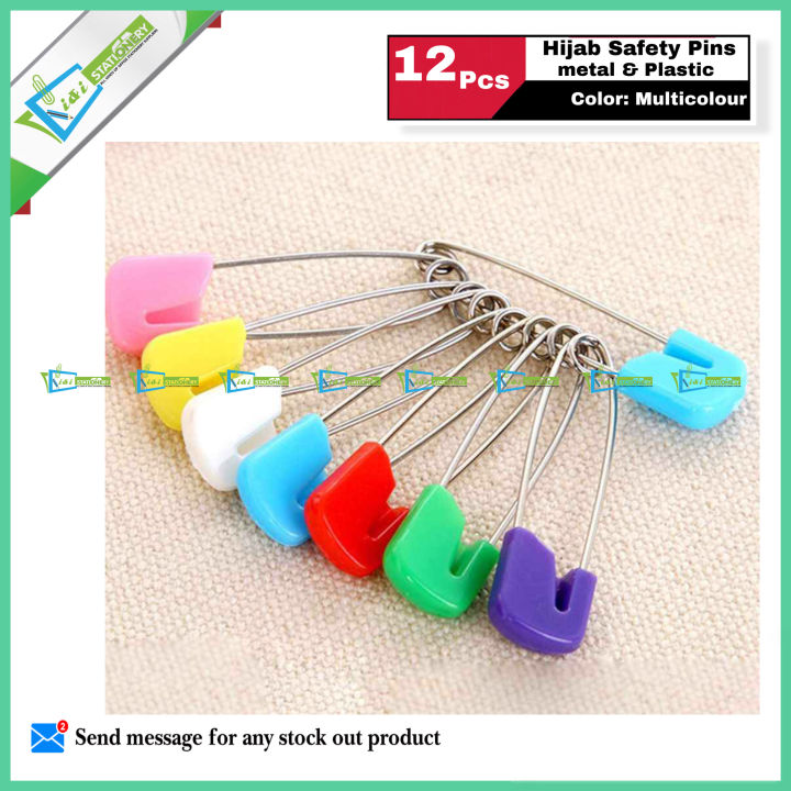 Hijab Safety Pin metal & plastic for Women 12Pcs | Daraz.com.bd