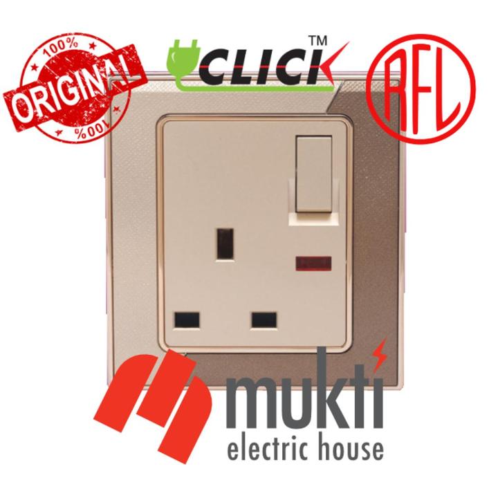 CLICK Marigold Series 13A Three Pin Flat Socket with Indicator ...