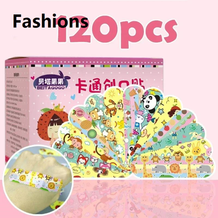 Fashions 10/120pcsCartoon Animal Pattern Waterproof Hemostasis Kids ...
