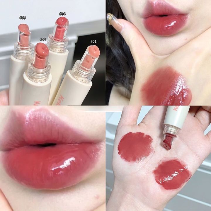 4 Colors Moisturizing Hydrating Natural Crystal Jelly Mirror Lip Gloss ...