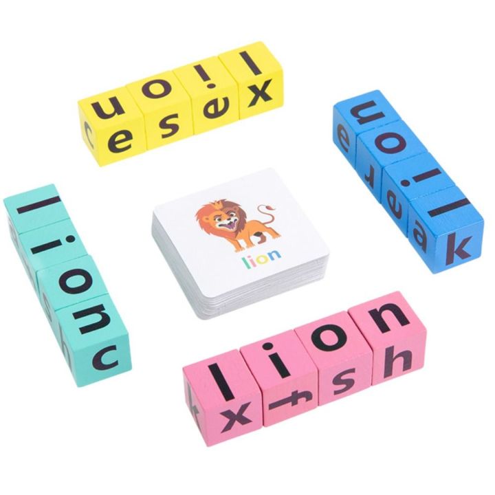 Kids Building Blocks Baby Learning Cards Matching Game Flash Cards ...