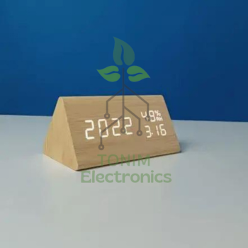 Triangle Wooden Style Digital LED Clock | Daraz.com.bd