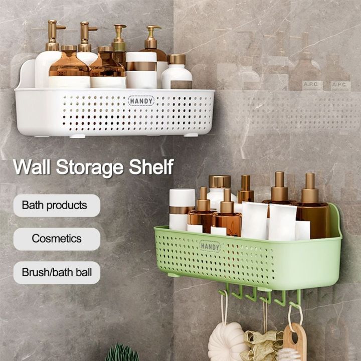 Home Decor Washroom Wall Mounted Shampoo Self-adhesive Basket Storage ...