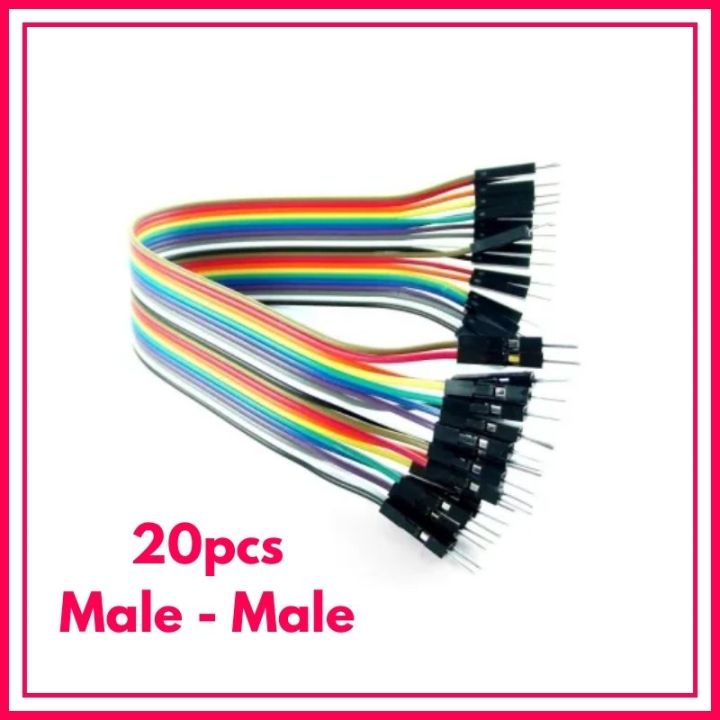 20pcs Male to Male Dupont Wire Jumper Cable for Breadboard | Daraz.com.bd