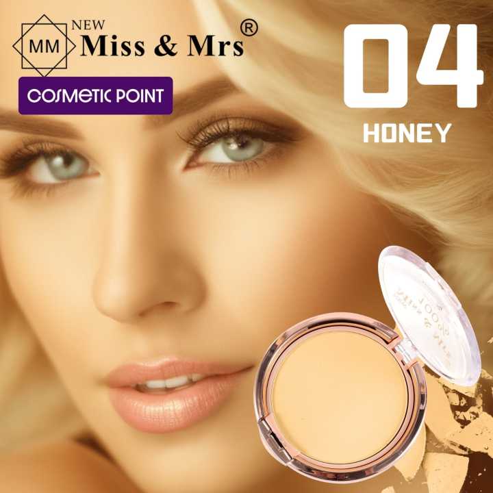 NEW Miss & Mrs Waterproof & matte Compact Powder Shade - 04(HONEY ...