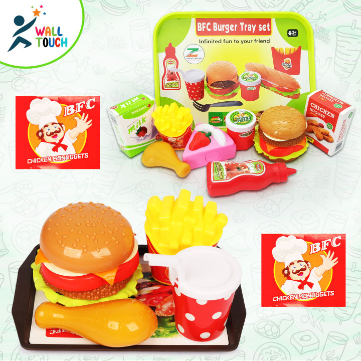 Fast Food Burger Dinner Toy Set For Kids-5 pcs | Daraz.com.bd