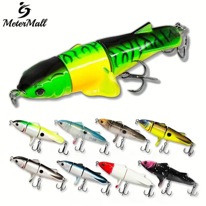 MeterMall 3 Segment Rotating Tail Fish Bait VMC Hooks Fishing Lure ...