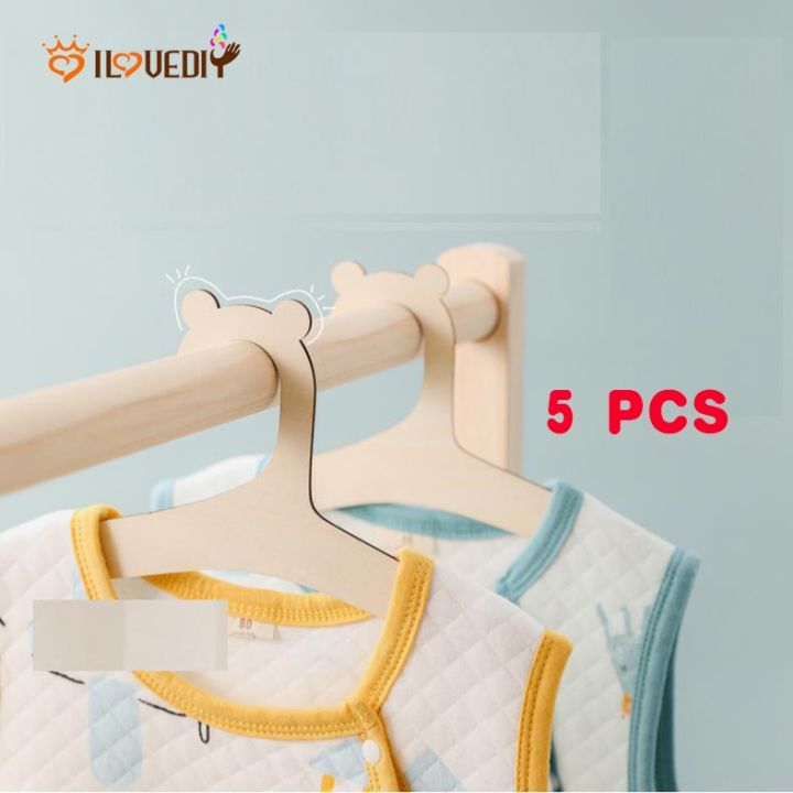 5 Pcs Cartoon Cute Bear Wood Children's Coat Rack Creative Mori ...