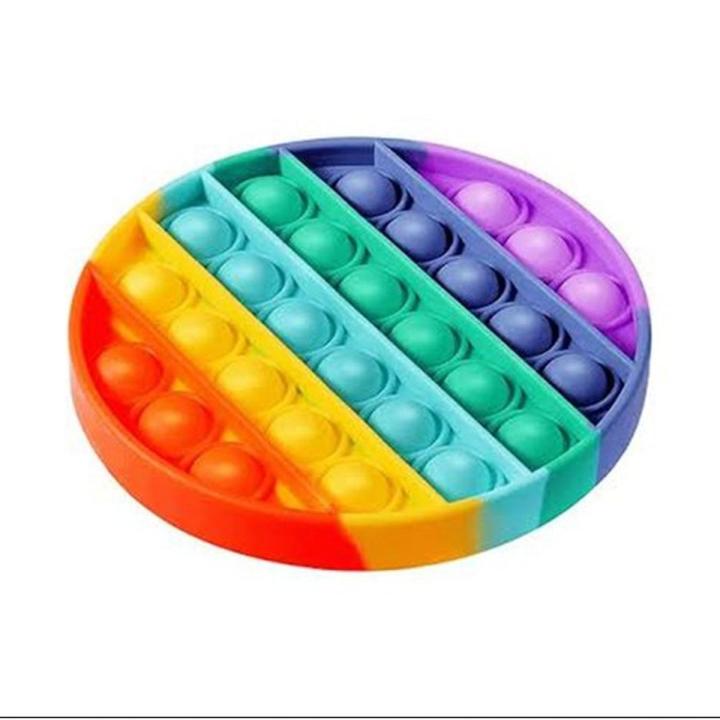 1 X Push Pop Bubble Fidget Sensory Toy-Round, Silicone Puzzle Game Toys ...