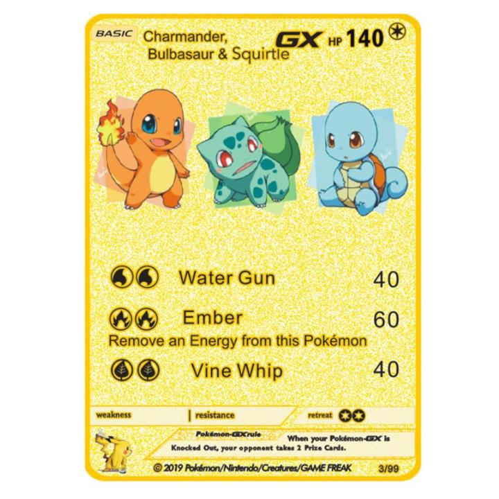 【Serendipity party】2022 NEW Pokemon Gold Charizard Metal Card PIKACHU ...